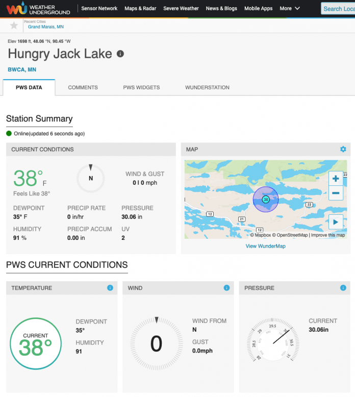 Weather - Rockwood Lodge and Outfitters